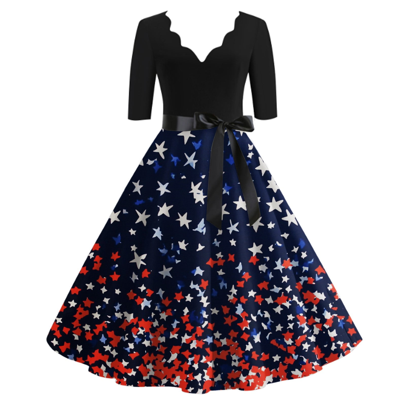 Tummy Control Dress For Women, 4Th Of July 50S Party Dress Casual V ...