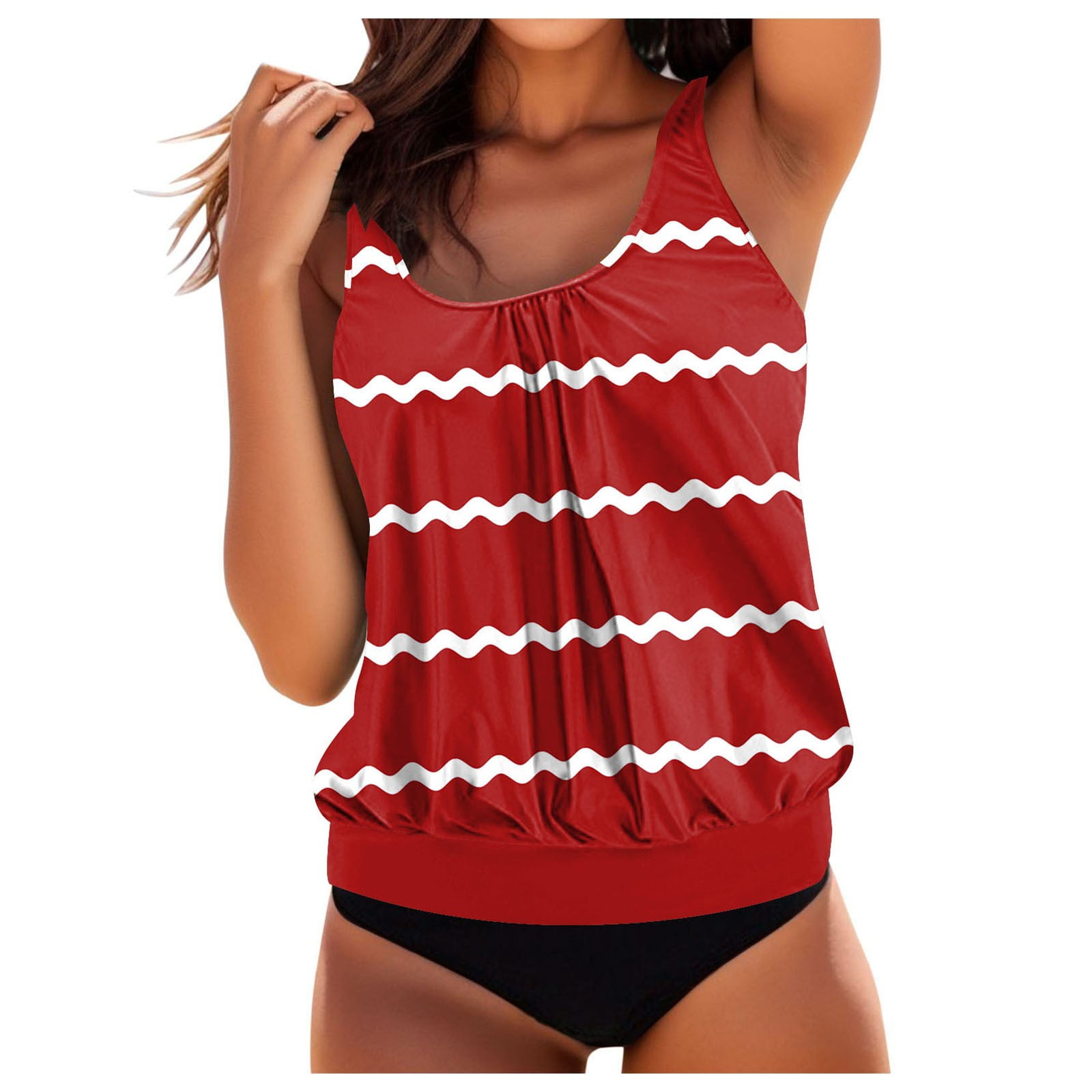 Tummy Control Swimsuits For Women Sexy Tassel Bra Sling Mesh Three