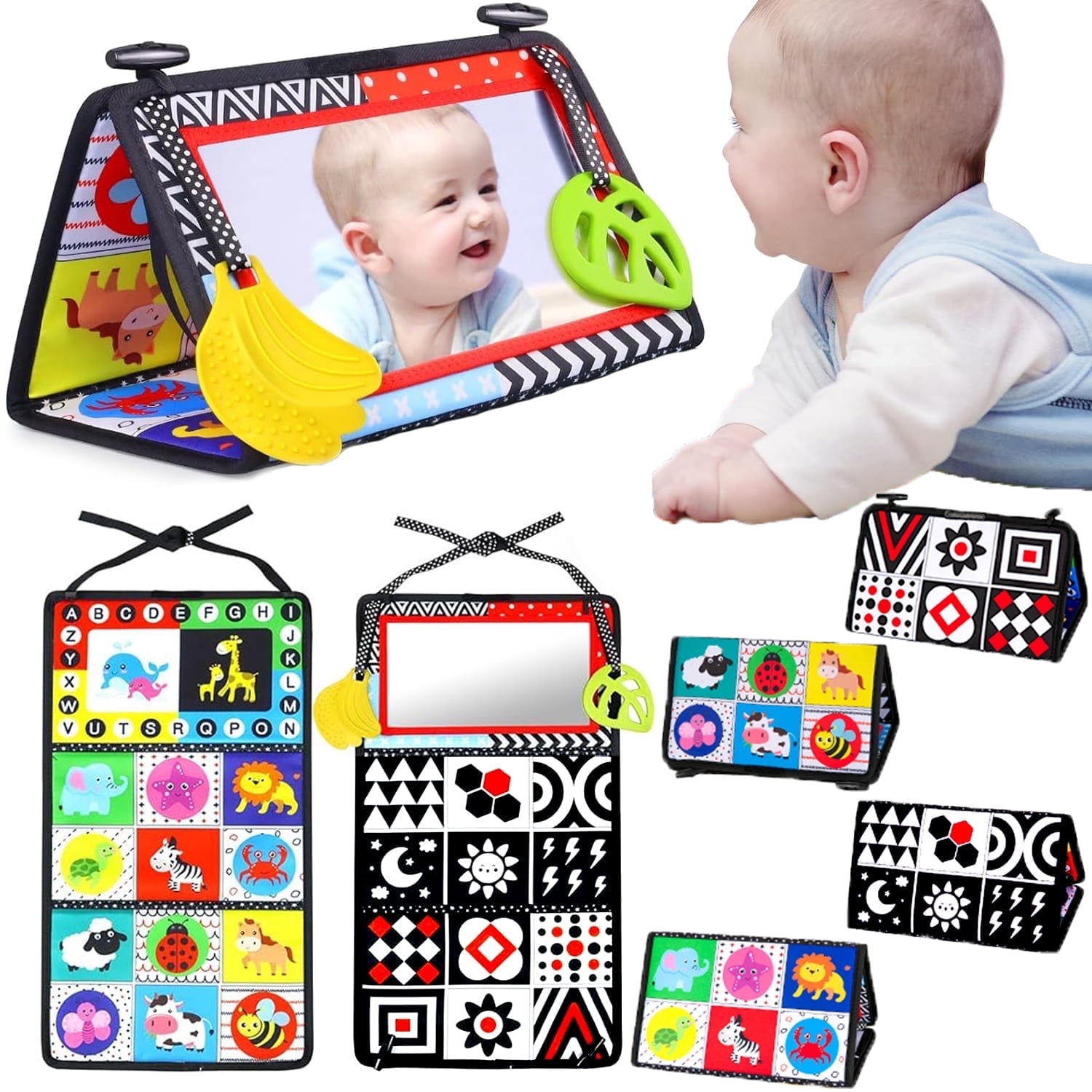 Suorfoxs Tummy Play Time Baby Mirror Toys for Newborns Infants 0-6 ...