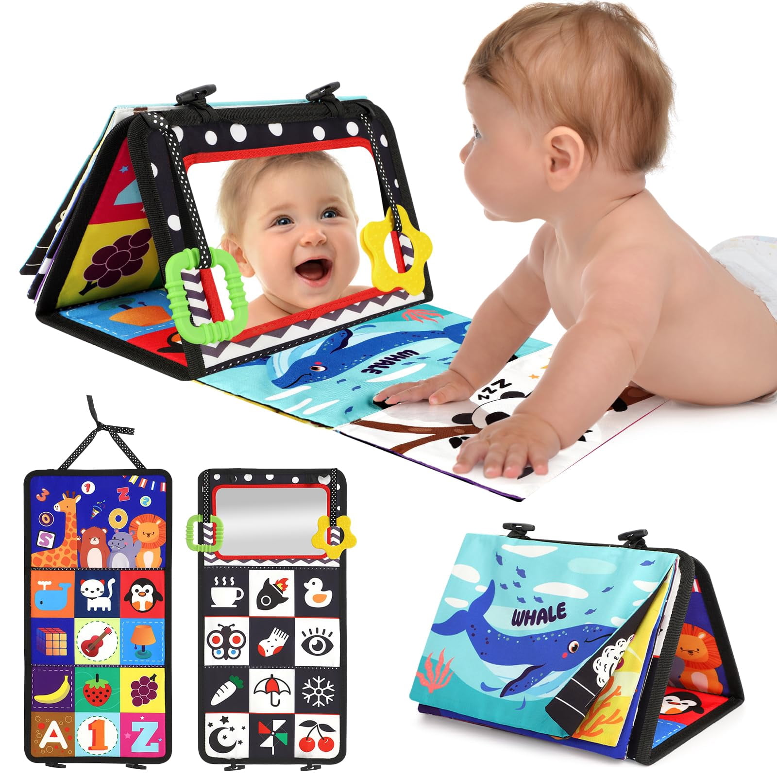 Tummy Time Toy - Black And White High Contrast Baby Toys For Newborn ...