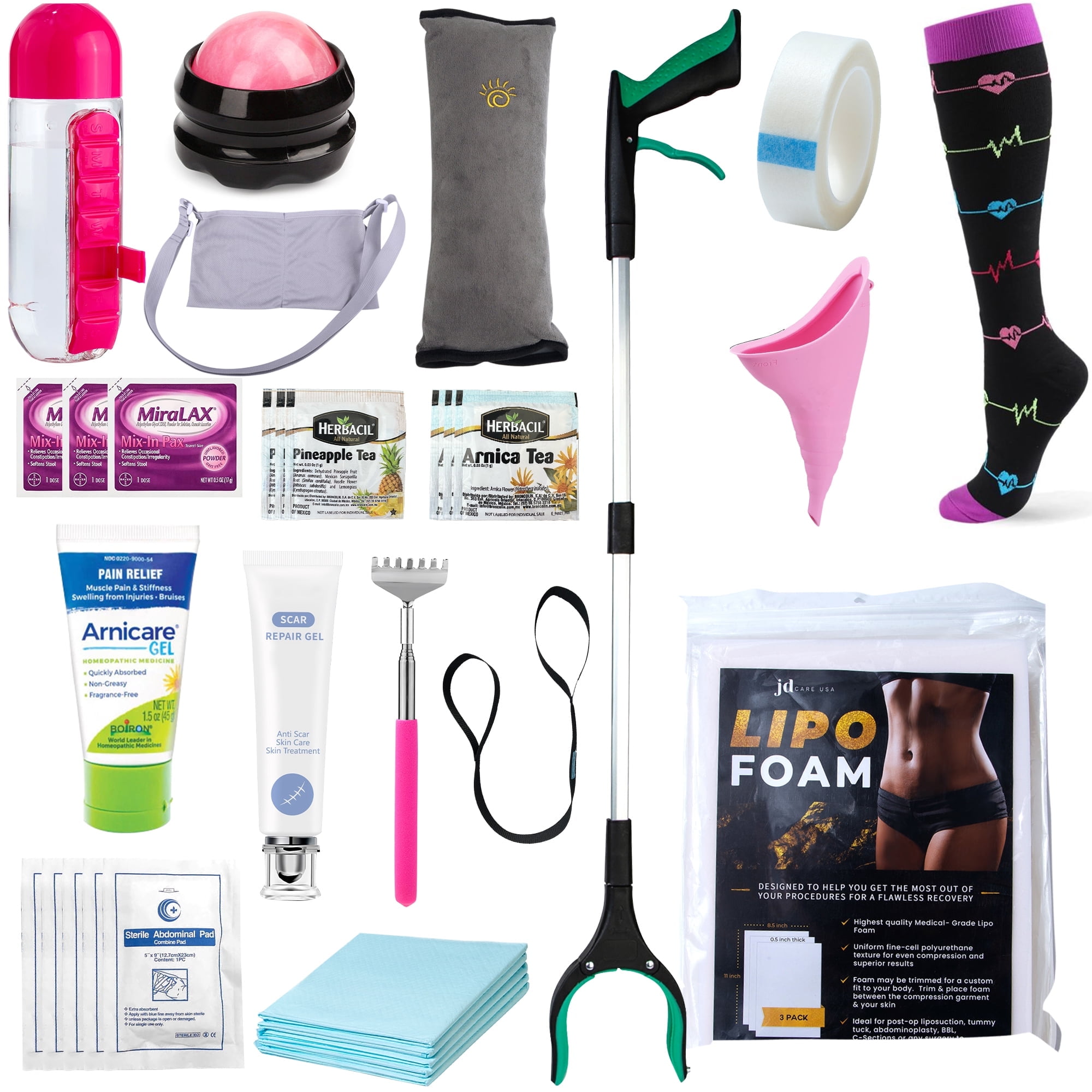 Tummy Tuck Post Surgery Supplies Kit (31 Piece Set) - Recovery Must ...