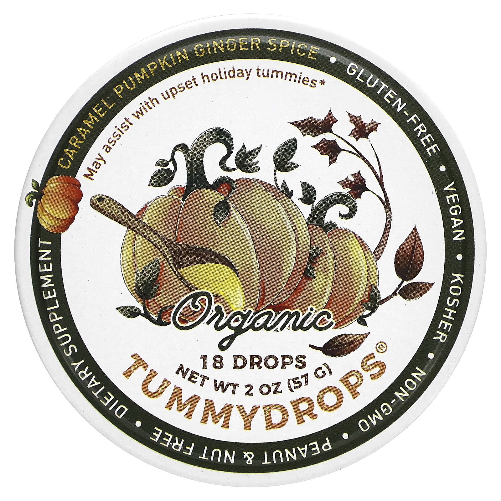 Tummydrops Organic Caramel Pumpkin Ginger Spice, 18 Drops - Walmart.com