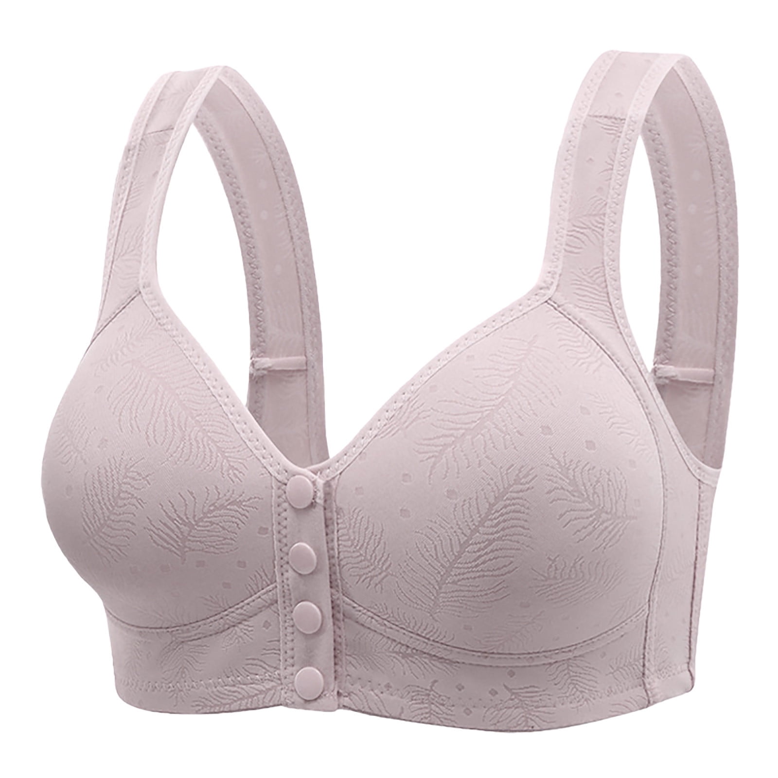 Tumotour Front Open Bras For Women Pattern Wireless Non-Steel Ring Push ...