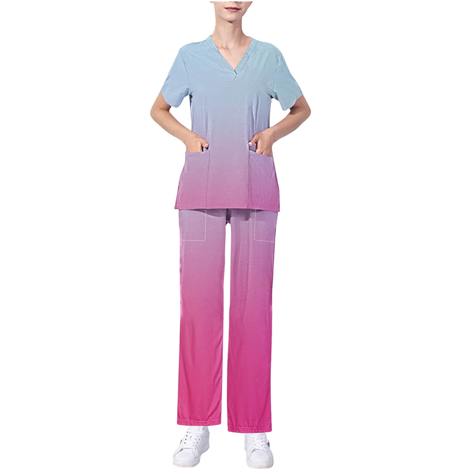 Tumotour Nursing Uniforms Scrubs Sets For Woman And Man Clearance Plus ...