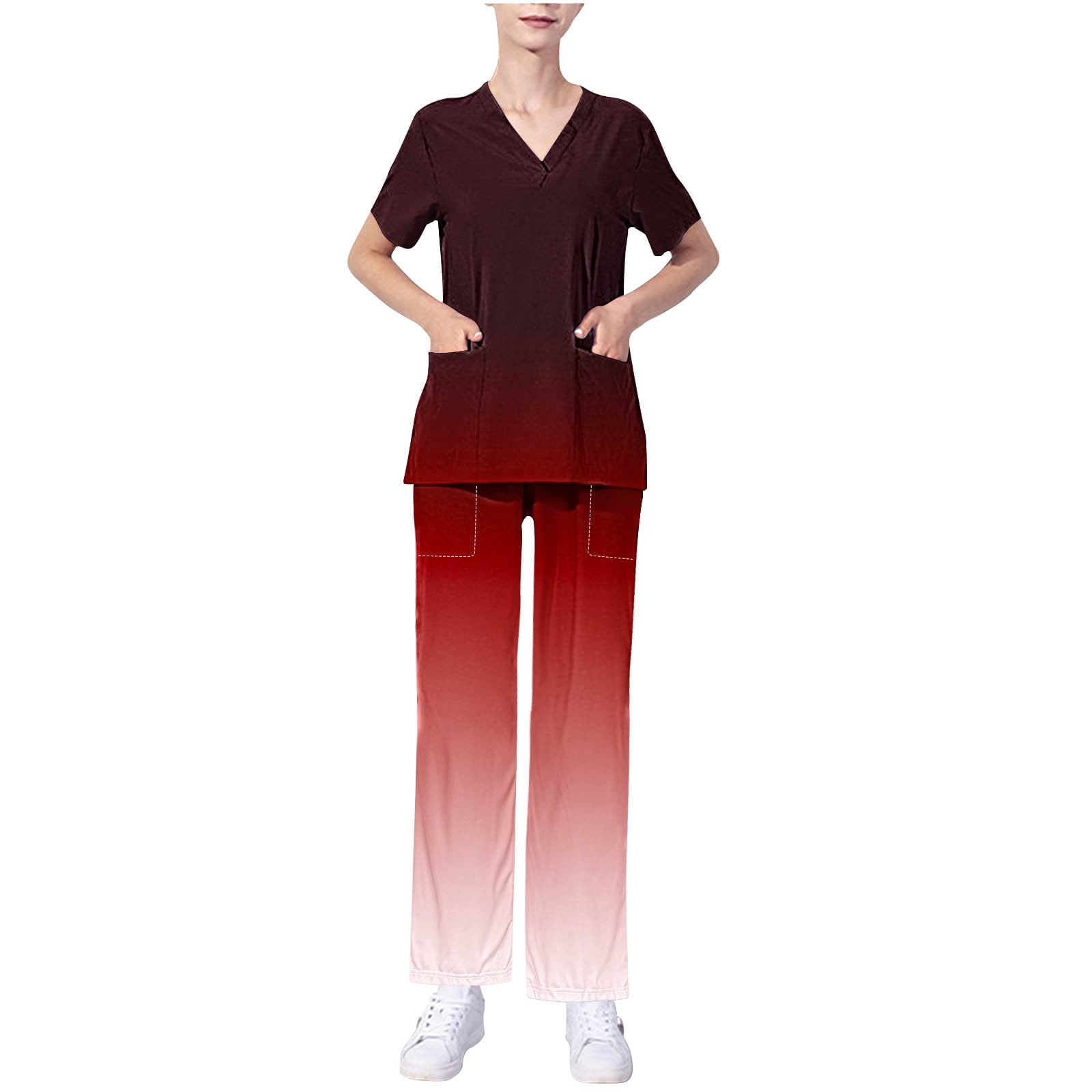 Tumotour Nursing Uniforms Scrubs Sets For Woman And Man Clearance Plus ...
