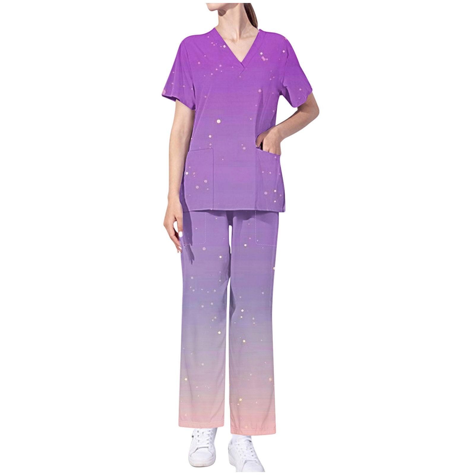 Tumotour Nursing Uniforms Scrubs Sets For Woman And Man Clearance Plus ...