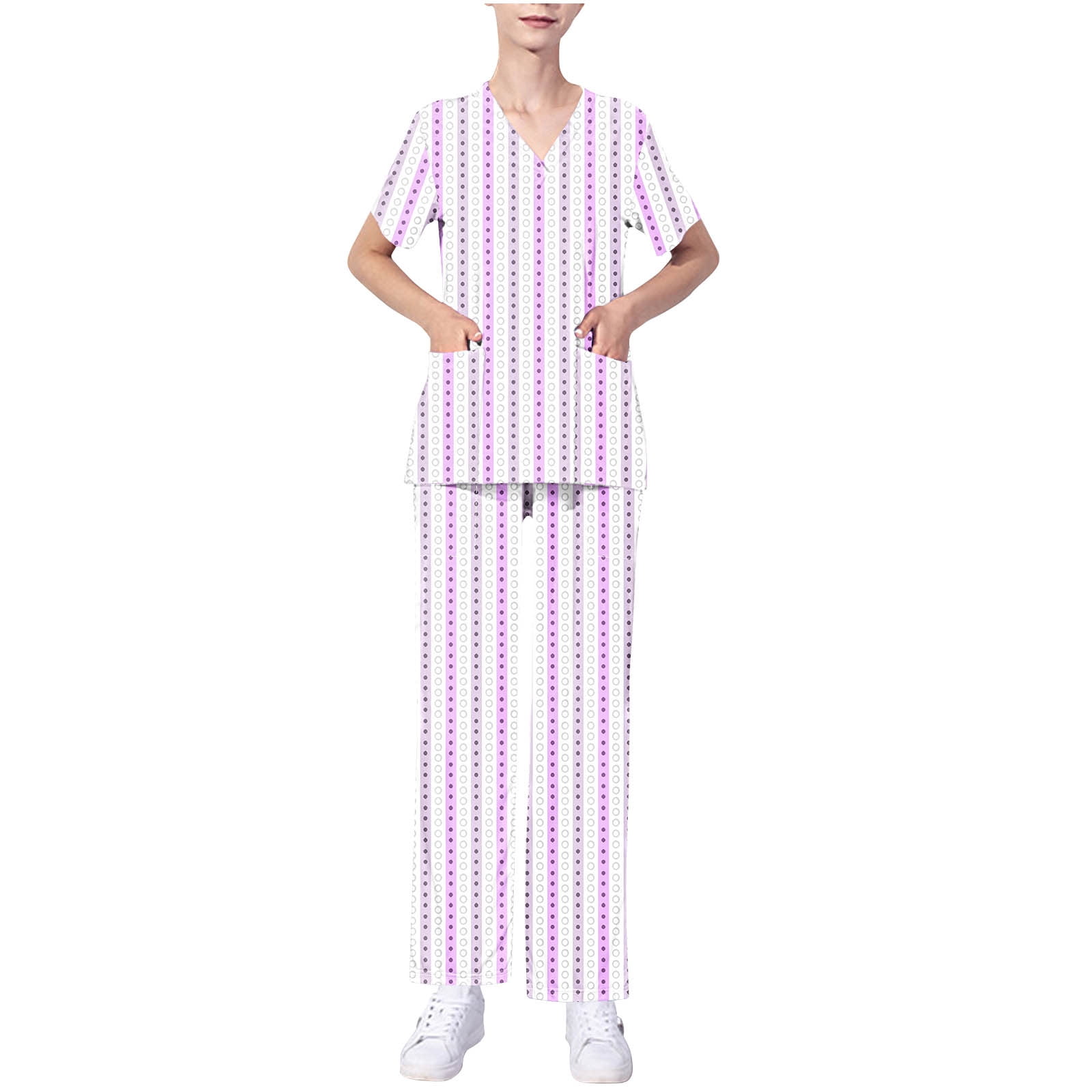 Tumotour Nursing Uniforms Scrubs Sets For Woman And Man Clearance Plus ...