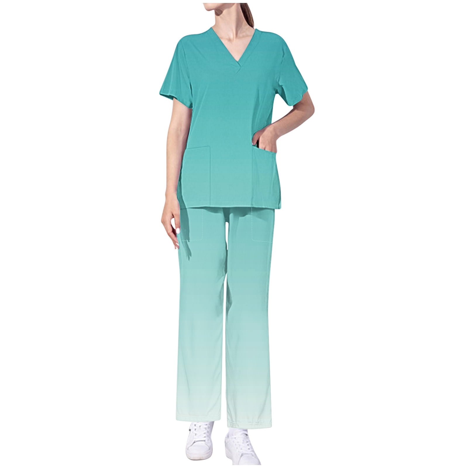 Tumotour Nursing Uniforms Scrubs Sets For Woman And Man Clearance Plus ...