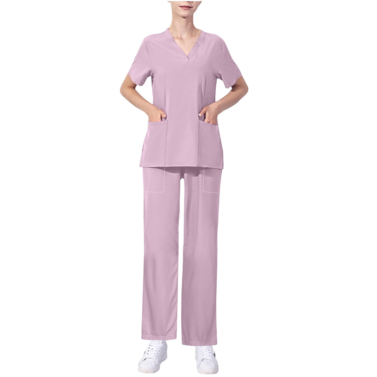 Tumotour Nursing Uniforms Scrubs Sets For Woman And Man Clearance Plus ...