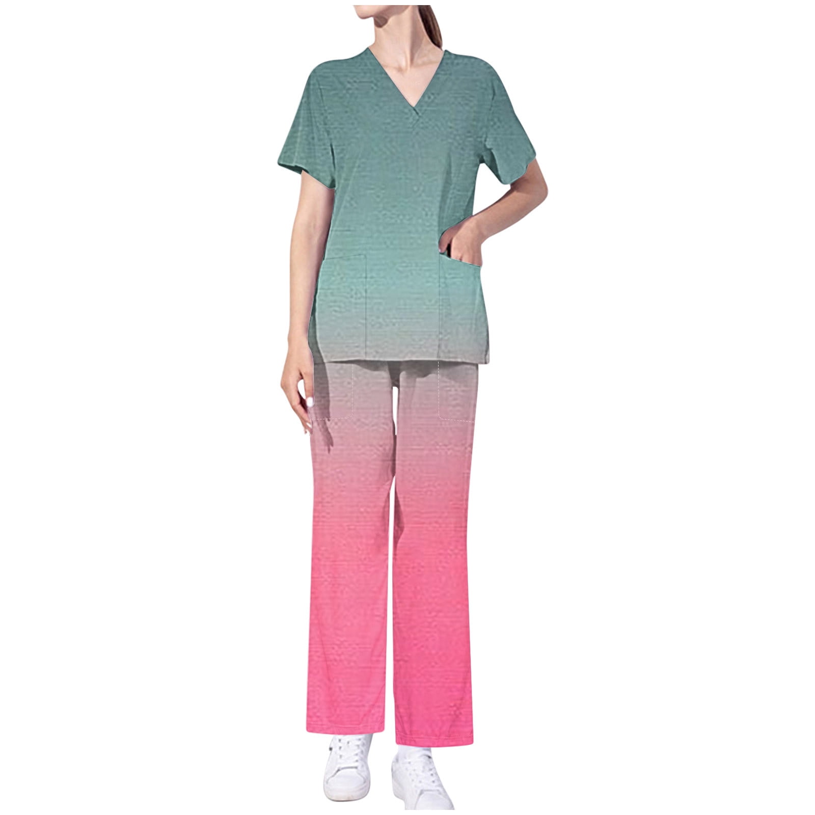 Tumotour Nursing Uniforms Scrubs Sets For Woman And Man Clearance Plus ...