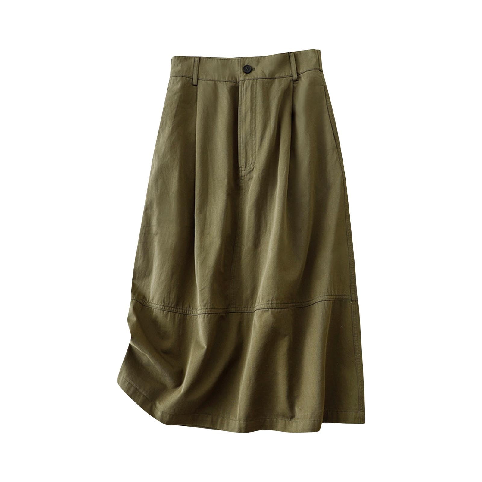 Tumotour Summer Skirt For Women Solid Color Cargo High Waist Long ...