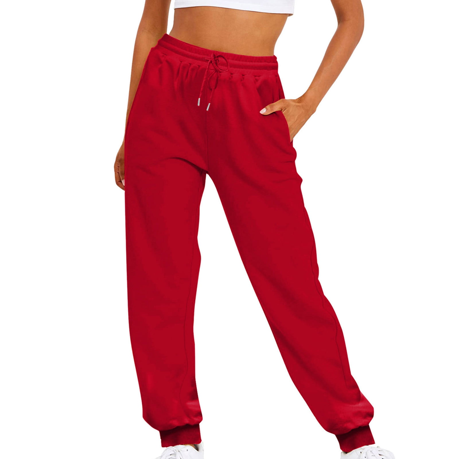 Tumotour Sweatpants For Women Drawstring Elastic High Waisted Stretchy ...