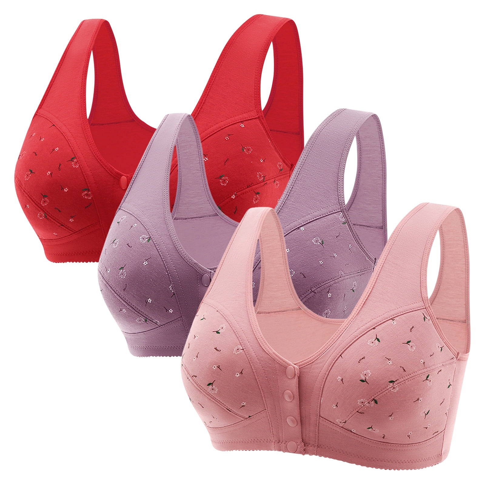 Tumotour Underwear Bra For Women Push-Up Back Closure Bra Soild ...