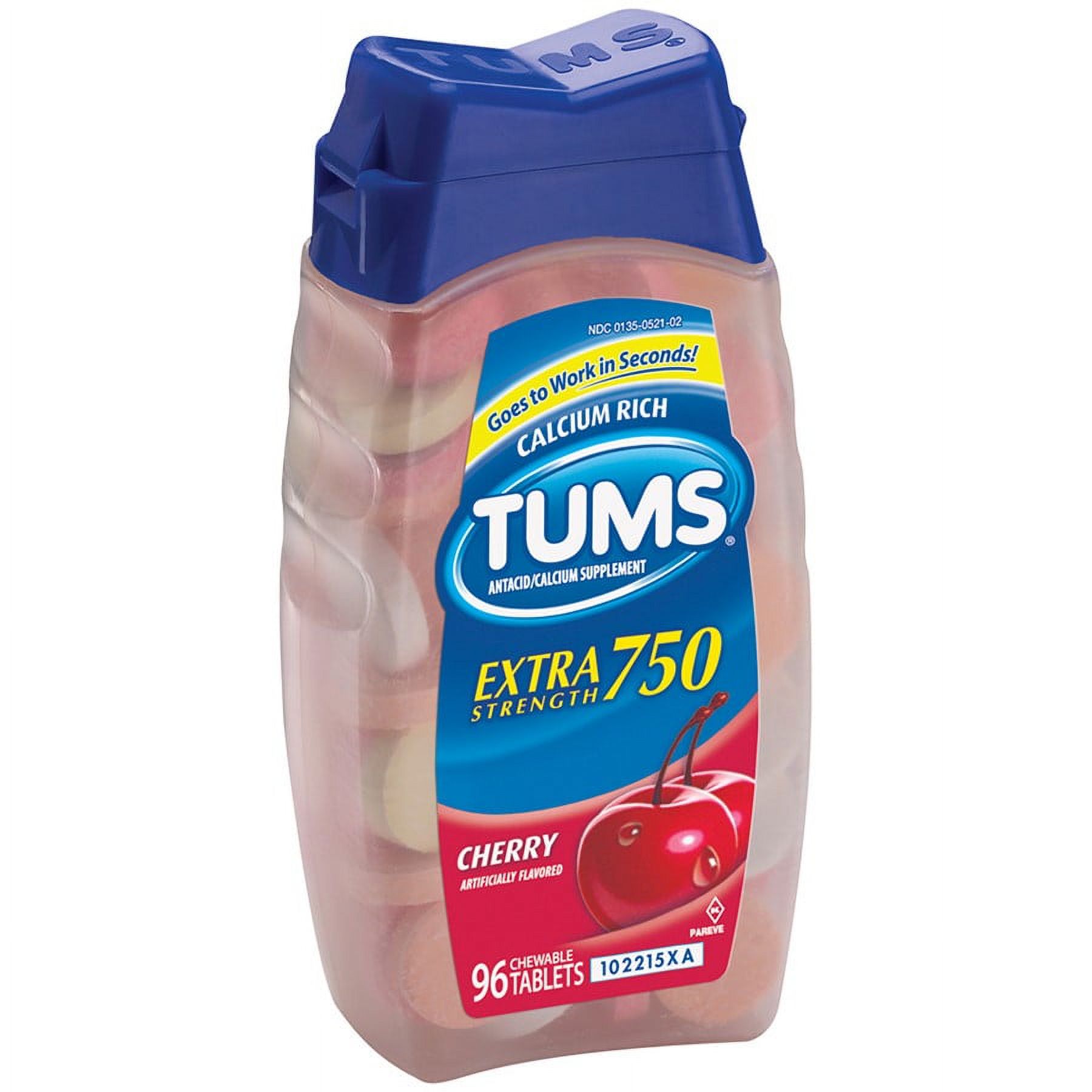 Tums 150/96/72ct Bottles Chewable Tablet Cherry, 96 Ct - Walmart.com