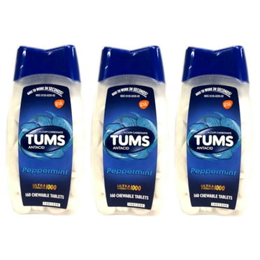 TUMS Ultra Strength 1000, Peppermint Chewable Antacid Tablets, 72 Count ...