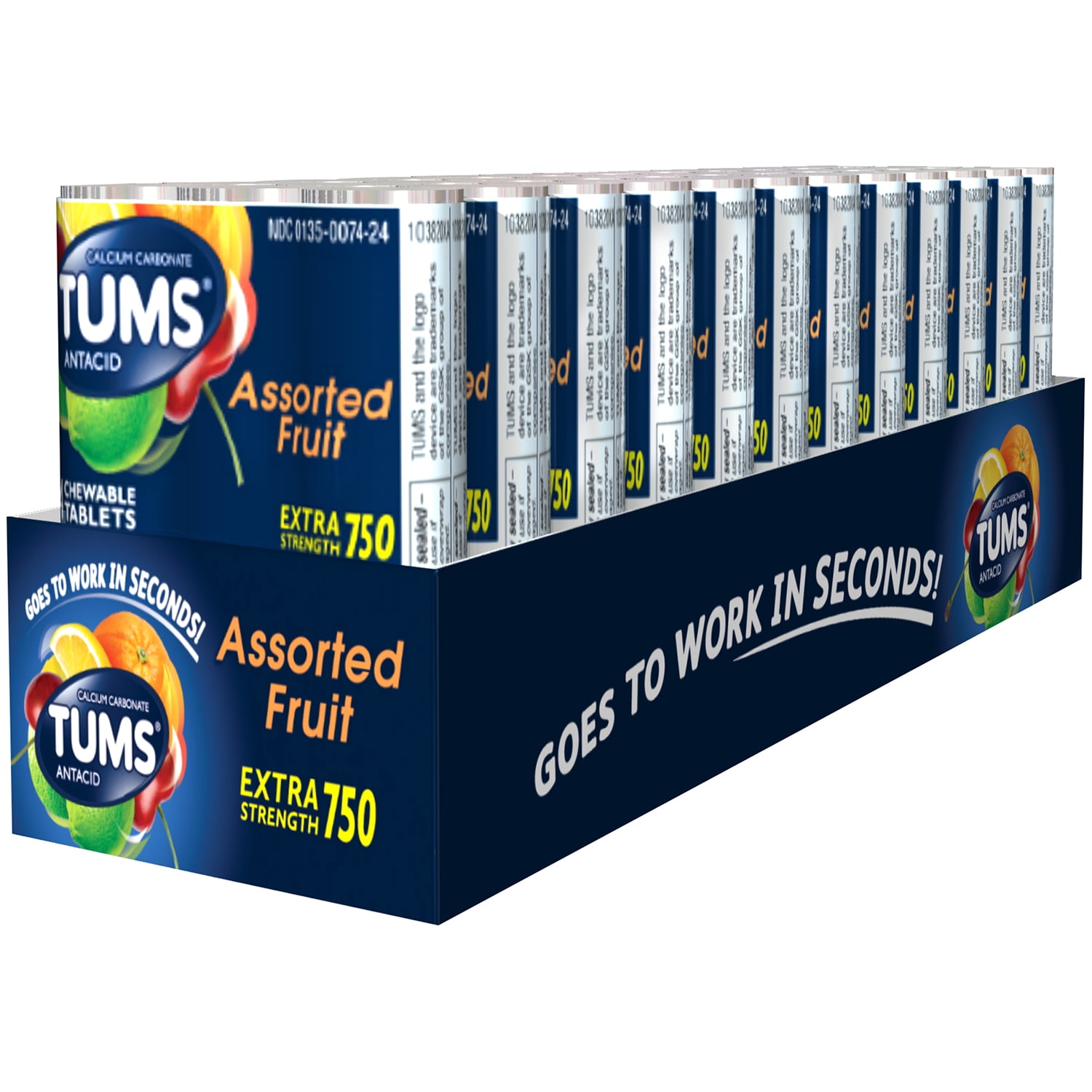 TumsÂ® Extra Strength 750 Assorted Fruit Antacid Chewable Tablets 288 ...