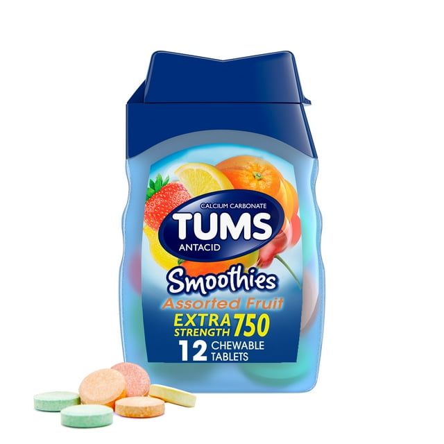 Tums Smoothies Chewable Tablet Assorted Fruit, 12 Ct - Walmart.com