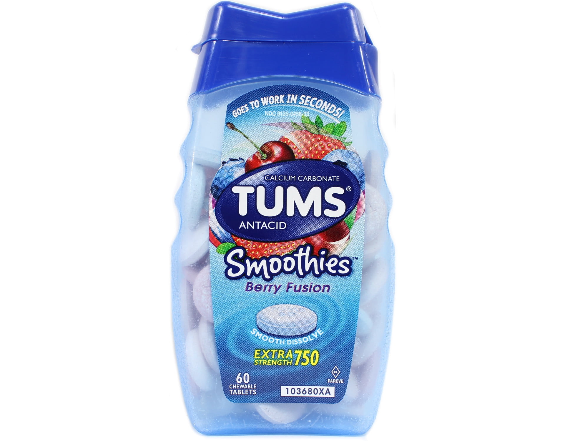 Tums Smoothies Fusion Chewable Tablets Antacid - Walmart.com
