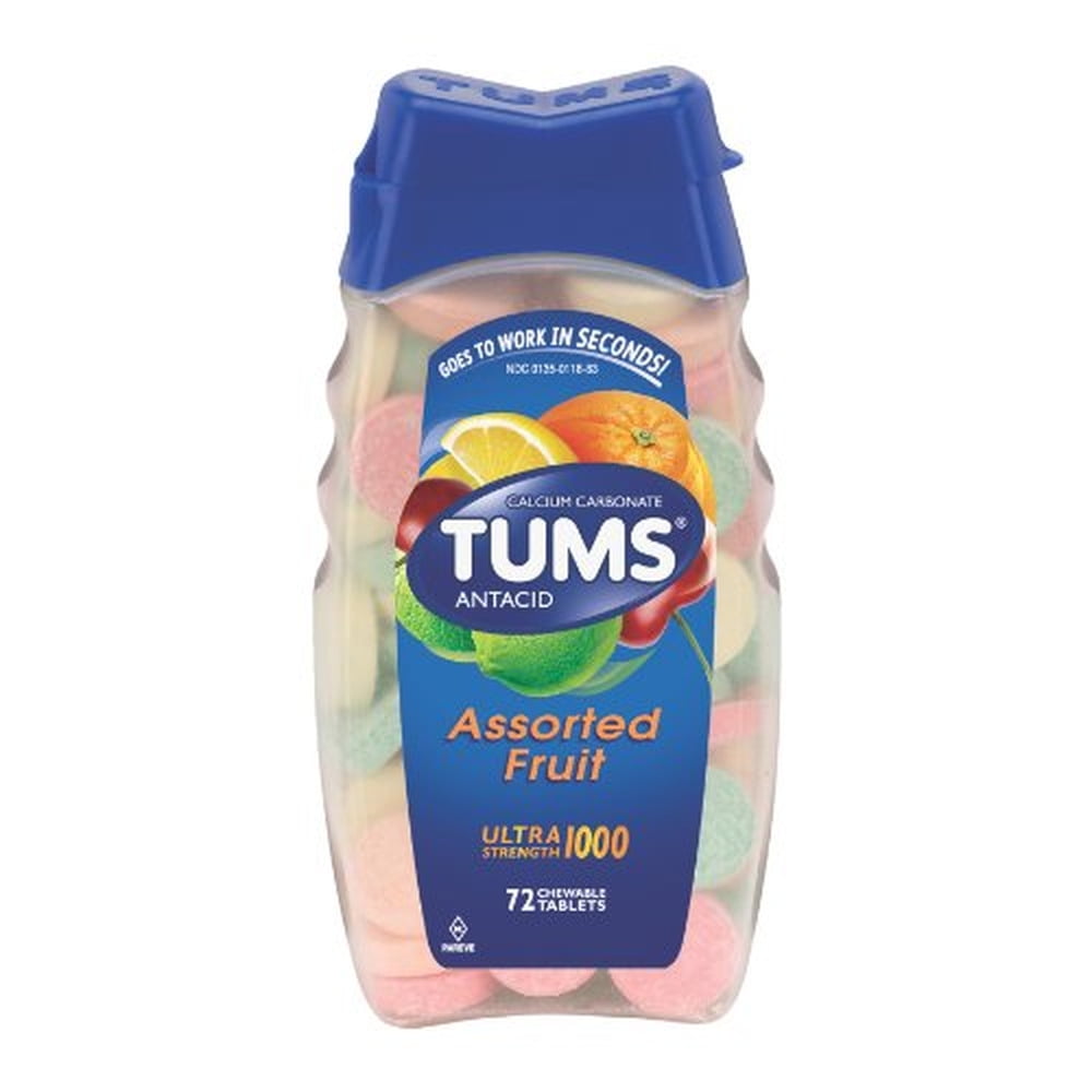 Tums Ultra 1000 Antacid Tablets Assorted Fruit 72-Tablets (Pack of 6 ...