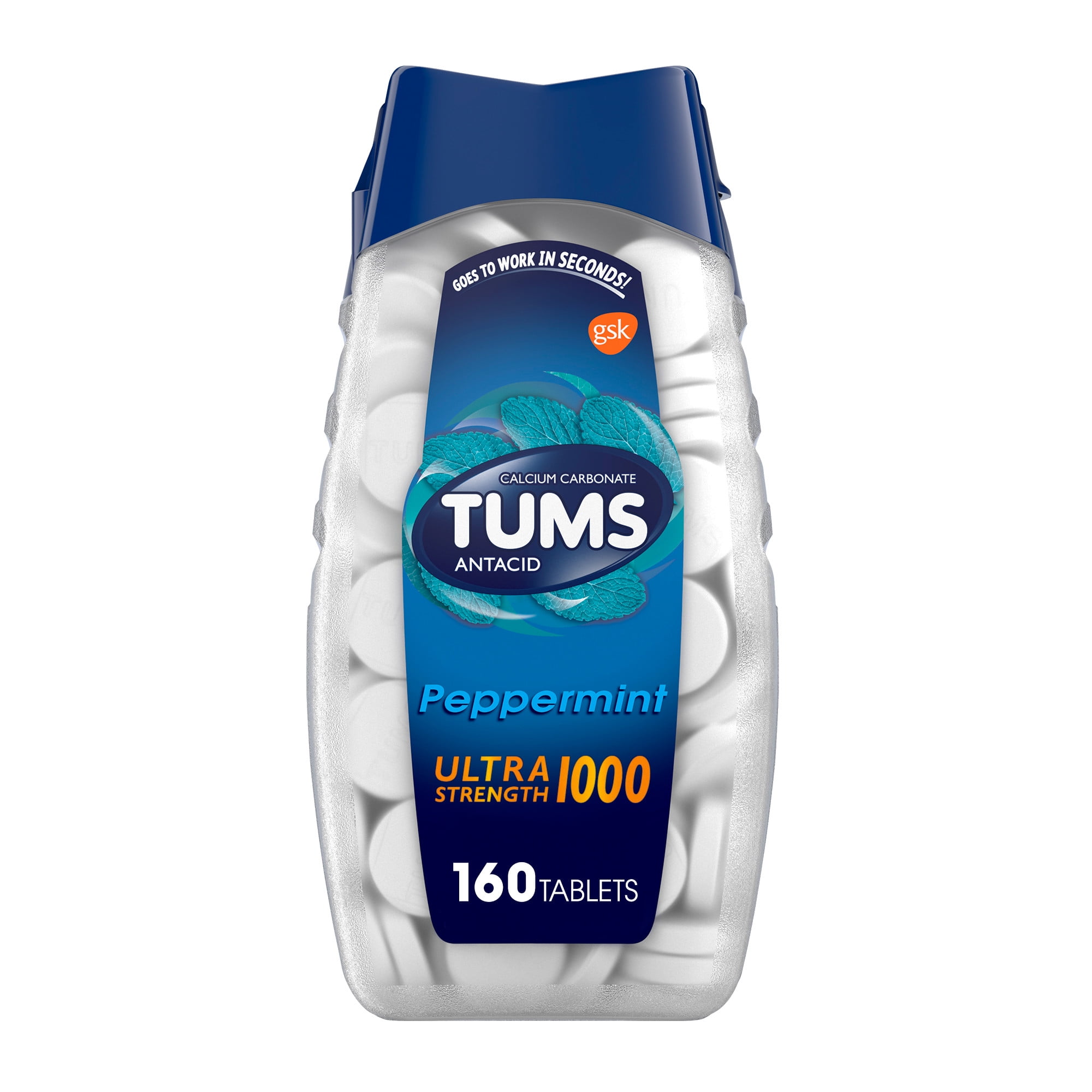 Tums Ultra Strength Antacid Tablets for Heartburn Relief, Peppermint ...