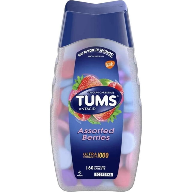 Tums Ultra Strength 1000 ,Antacid Chewable Tablets, Assorted Berries ...