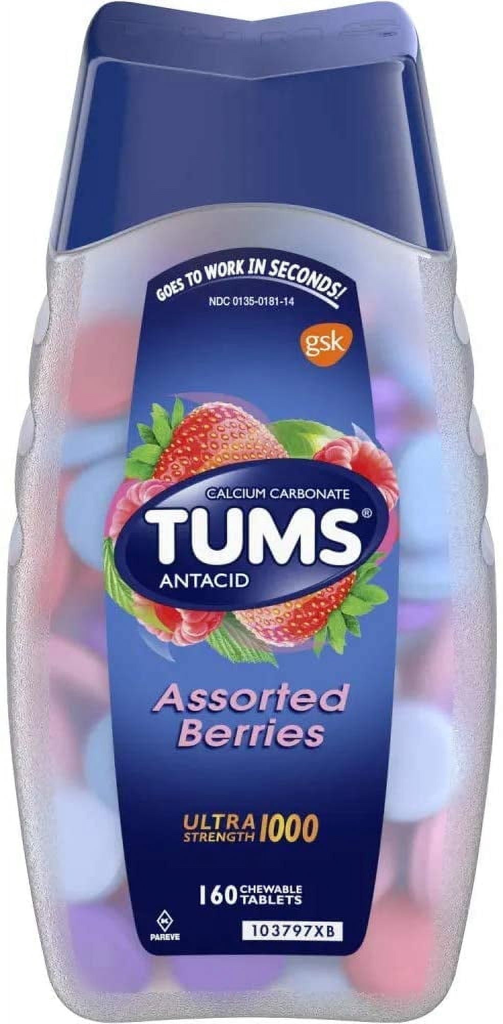 TUMS Ultra Strength Antacid Chewable Tablets 160 ct Assorted Berries ...