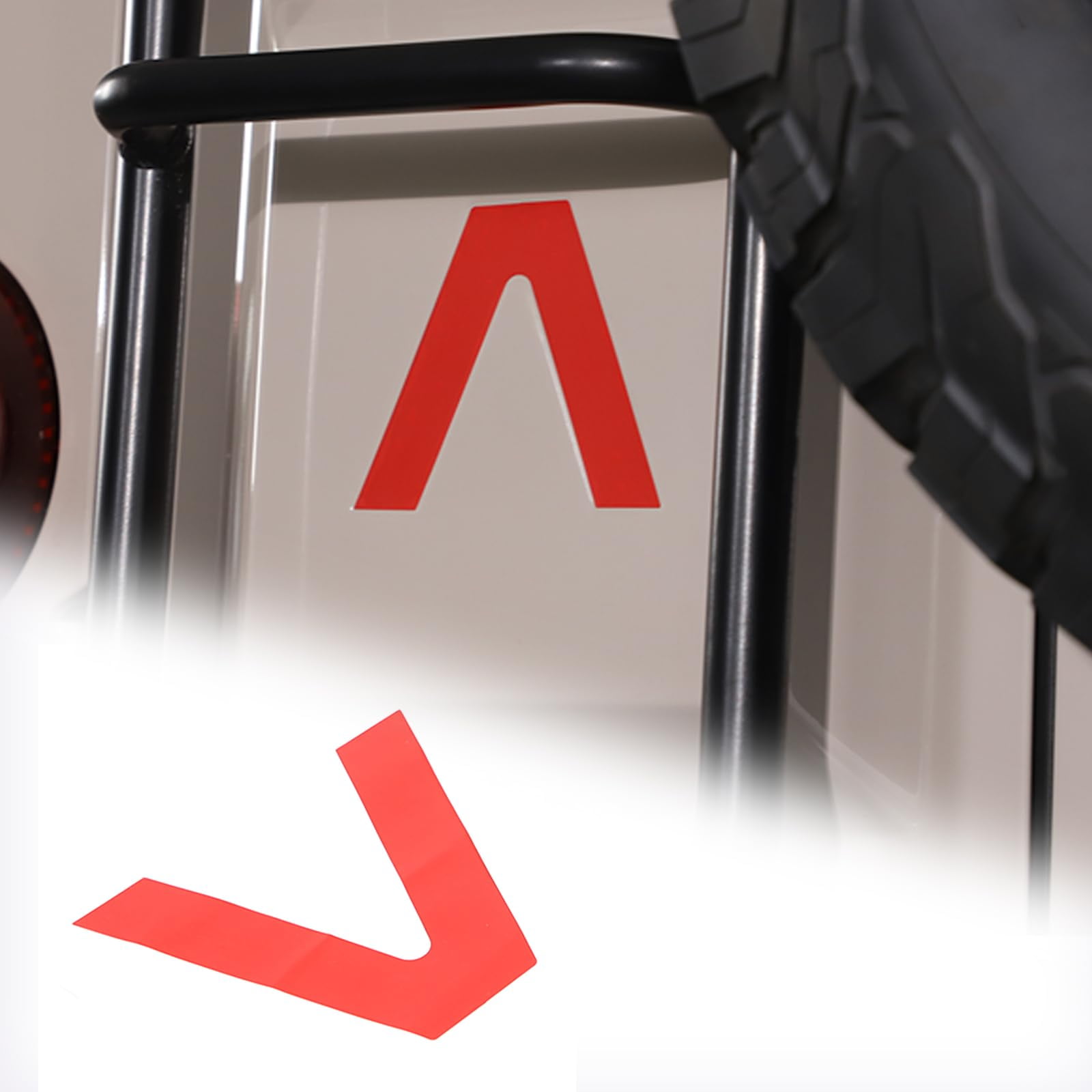 Tumukiw 1PCS Red Inverted SSF20 V-Shaped Sticker Rear Trunk Door Trim ...