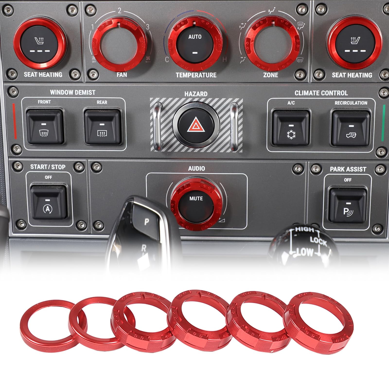 Tumukiw 6PCS Center Console RRF12 Knob Trim Ring Volume Knob Trim Cover ...