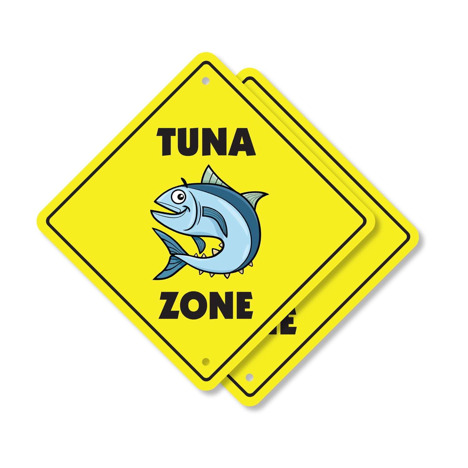 Tuna (2 Pack) Plastic Crossing Sign - 10 Inch X 10 Inch Xing Sign Gift ...