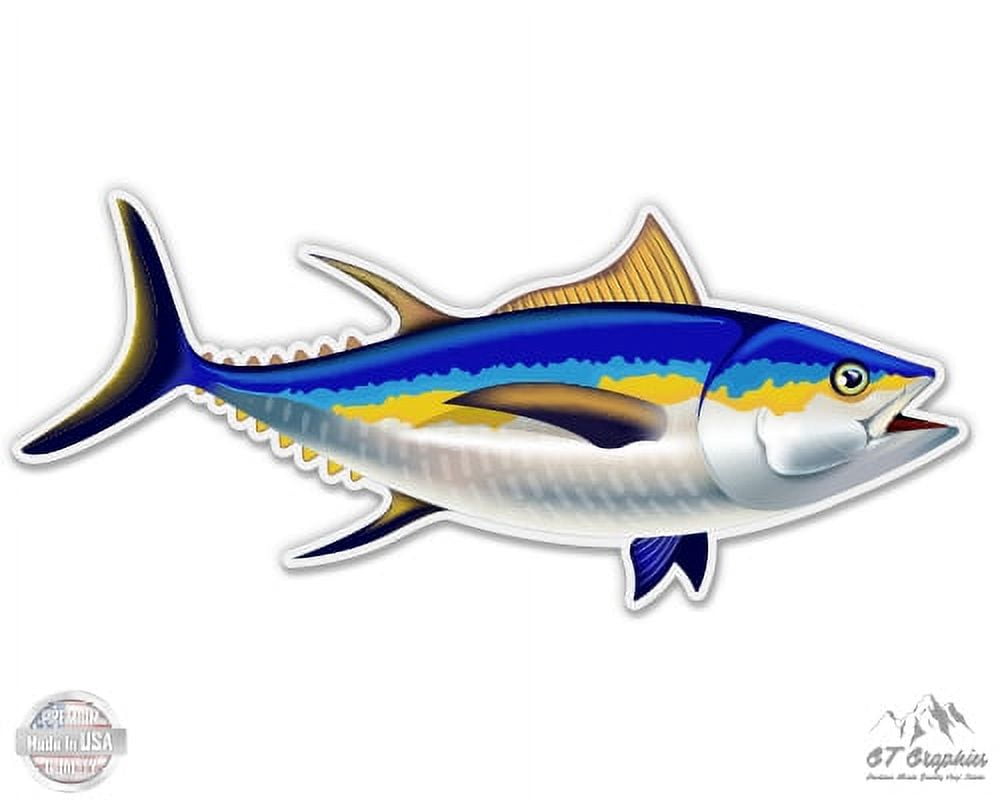 Tuna Colorful - 8" Vinyl Sticker - For Car Laptop I-Pad - Waterproof ...