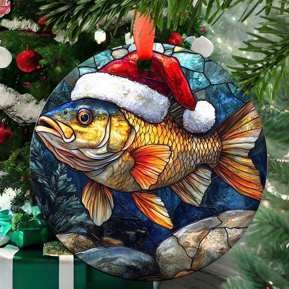 Tuna Fish 21 Ceramic/Acrylic Christmas Ornament, Warm Fall Feast Moment ...