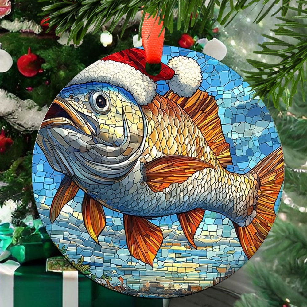 Tuna Fish 7 Ceramic/Acrylic Christmas Ornament, Warm Fall Feast Moment ...