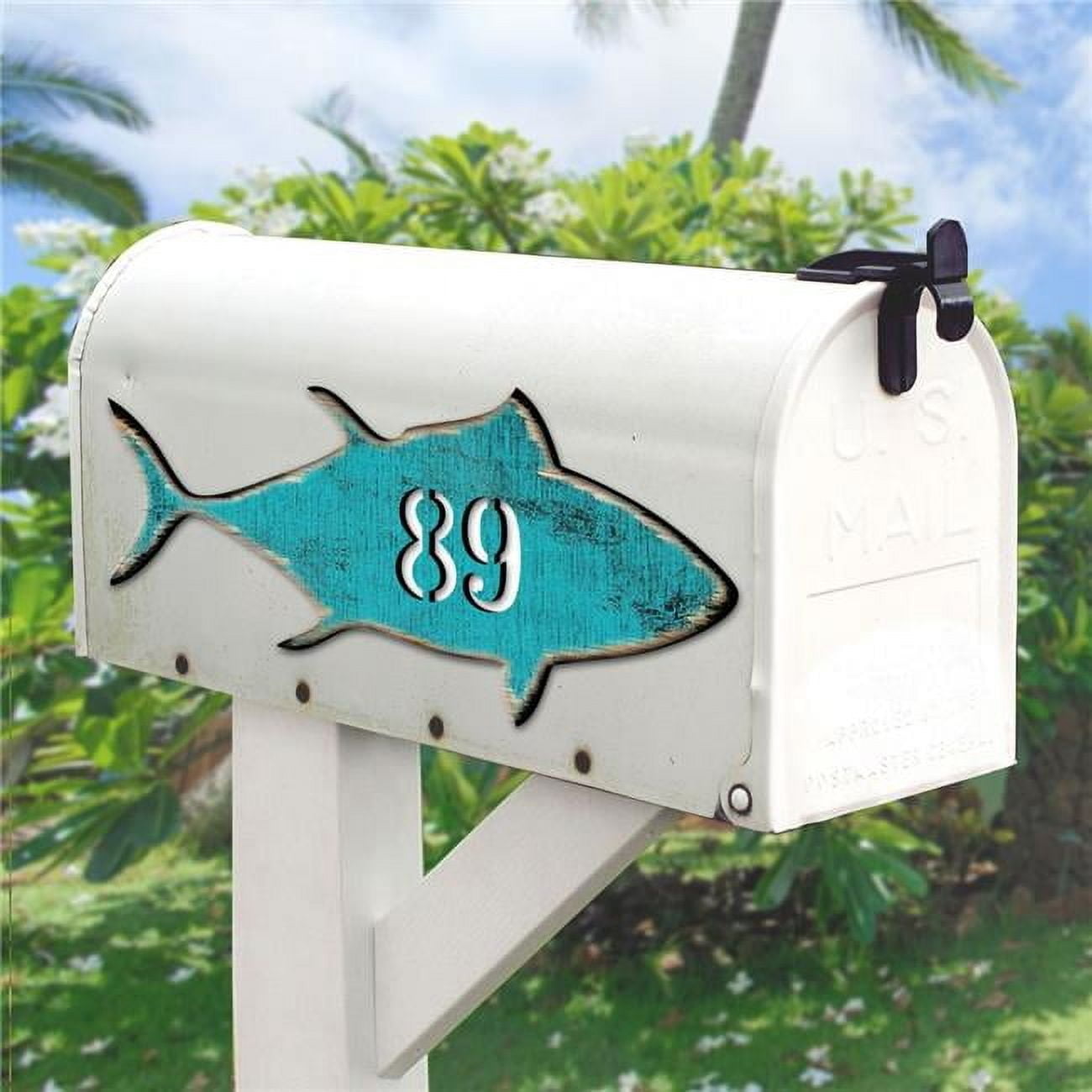 Tuna Fish Coastal House Number Sign by G. DeBrekht | Coastal Sea-Life ...
