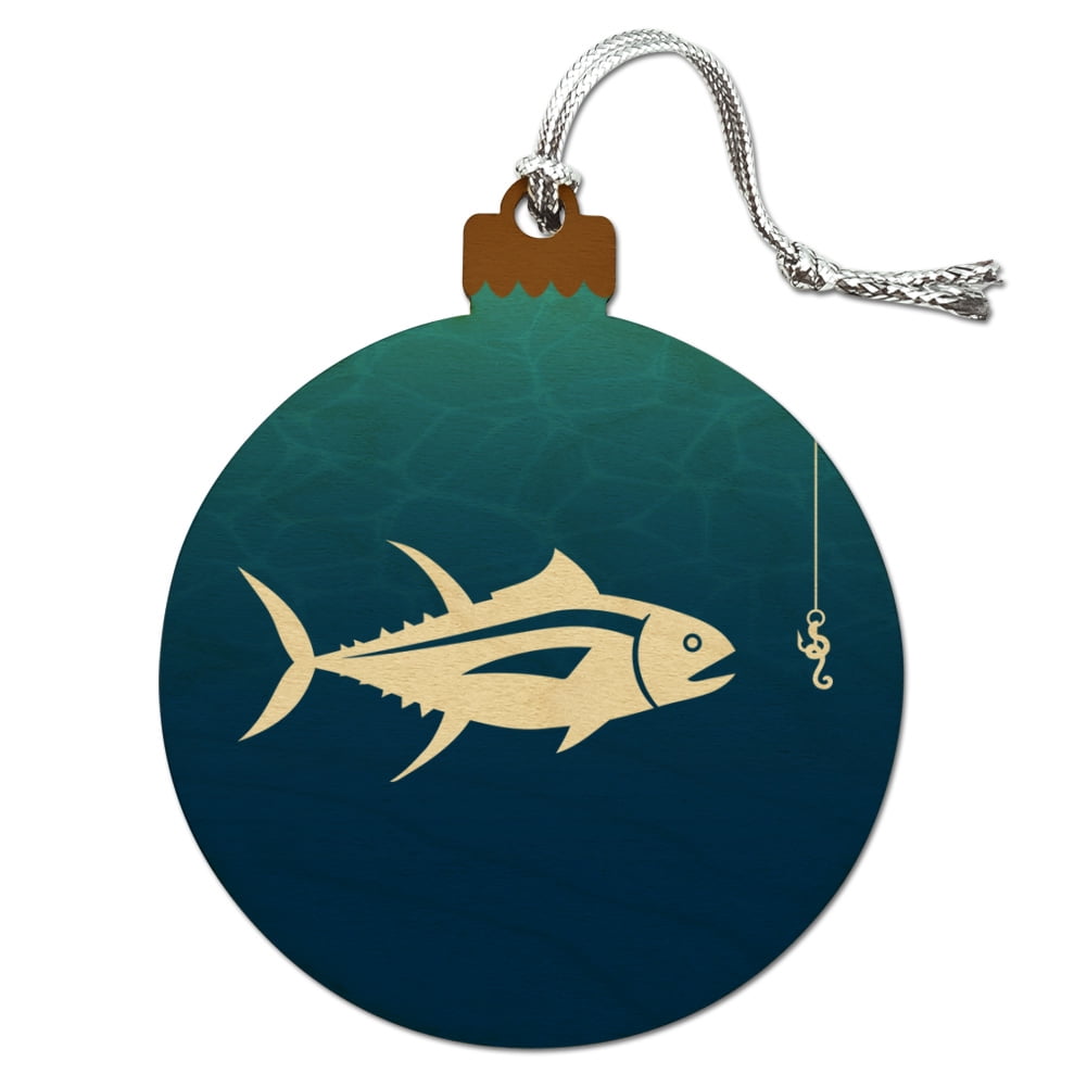 Tuna Fish Fishing Fisherman Wood Christmas Tree Holiday Ornament ...