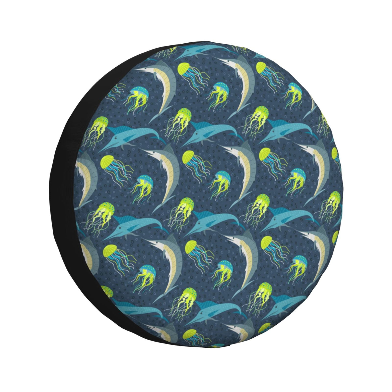 Tuna Fish Jellyfish Spare Tire Cover for Trailer Camper RV Truck SUV 16 ...