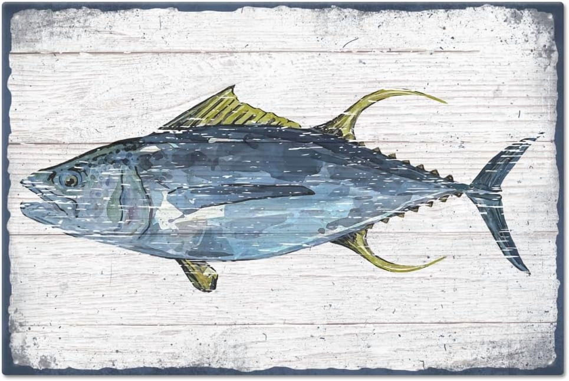 Tuna Fish Vintage Metal Tin Sign Plaque Poster 8×12inch Retro Metal ...