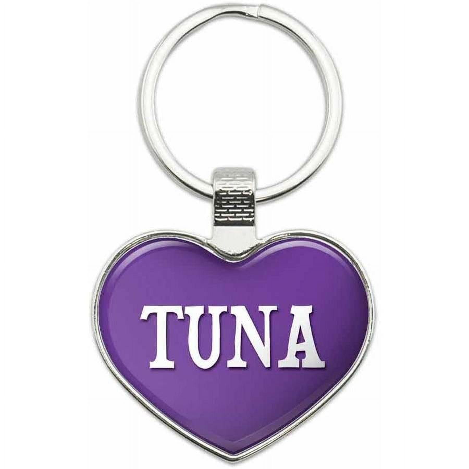 Tuna - I Love Food Metal Heart Keychain Key Chain Ring, Purple ...