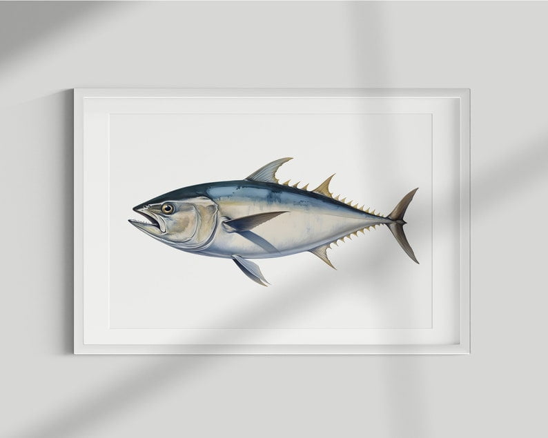 Tuna Print, Fish Print, Tuna, Wall Print, Fish Poster, Fish Lithograph ...