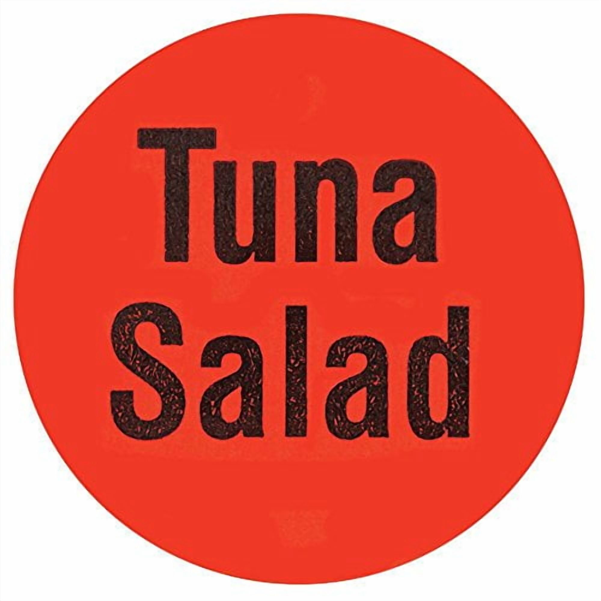 Tuna Salad Labels Red Deli Dot Packaging Labels Black Imprint- 1"Dia ...