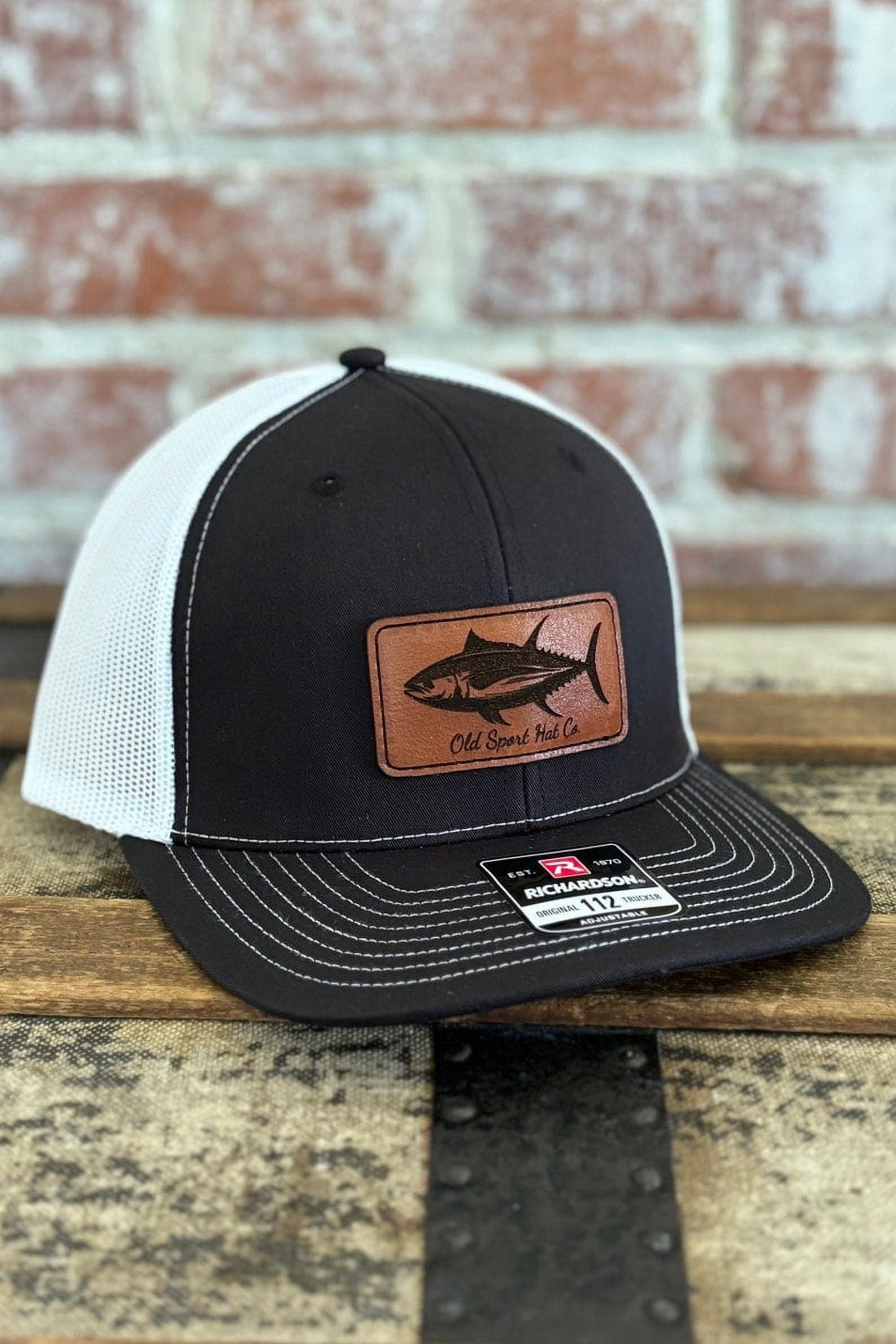 Tuna stitched leather patch Hat, Richardson 112, trucker hat - Walmart.com