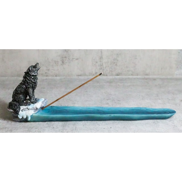 Tundra Forest Mystic Alpha Gray Wolf Remus Moon Howling Incense Holder ...