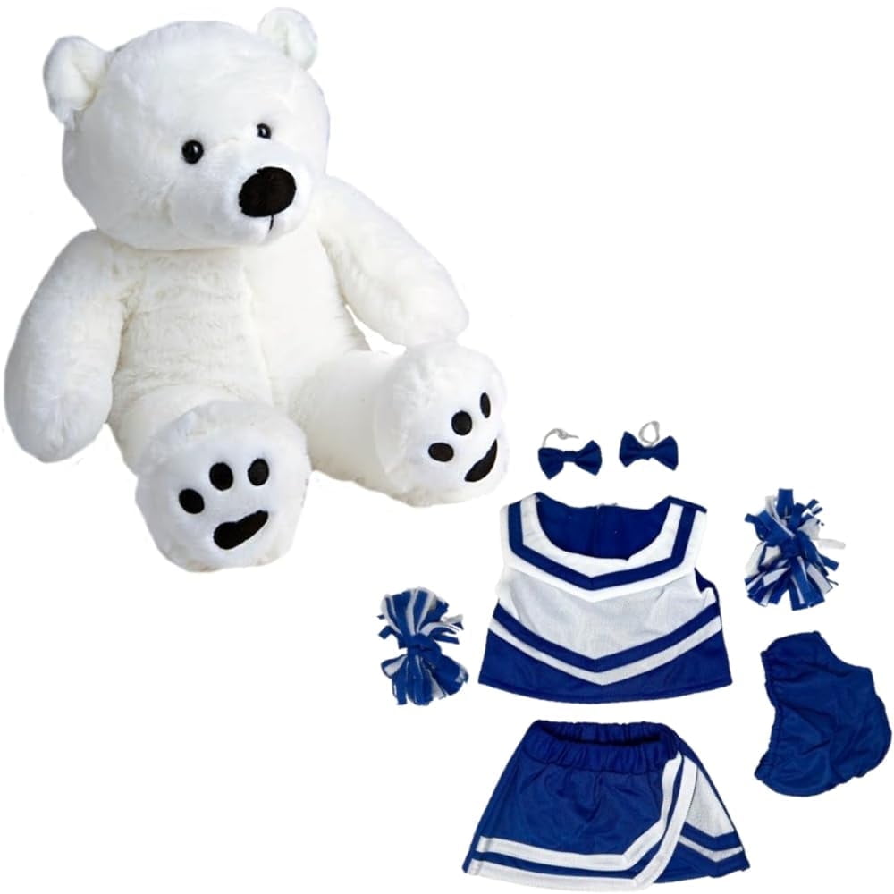 Plush Gear 8-Inch Polar Bear in Royal and White Cheerleader Outfit ...