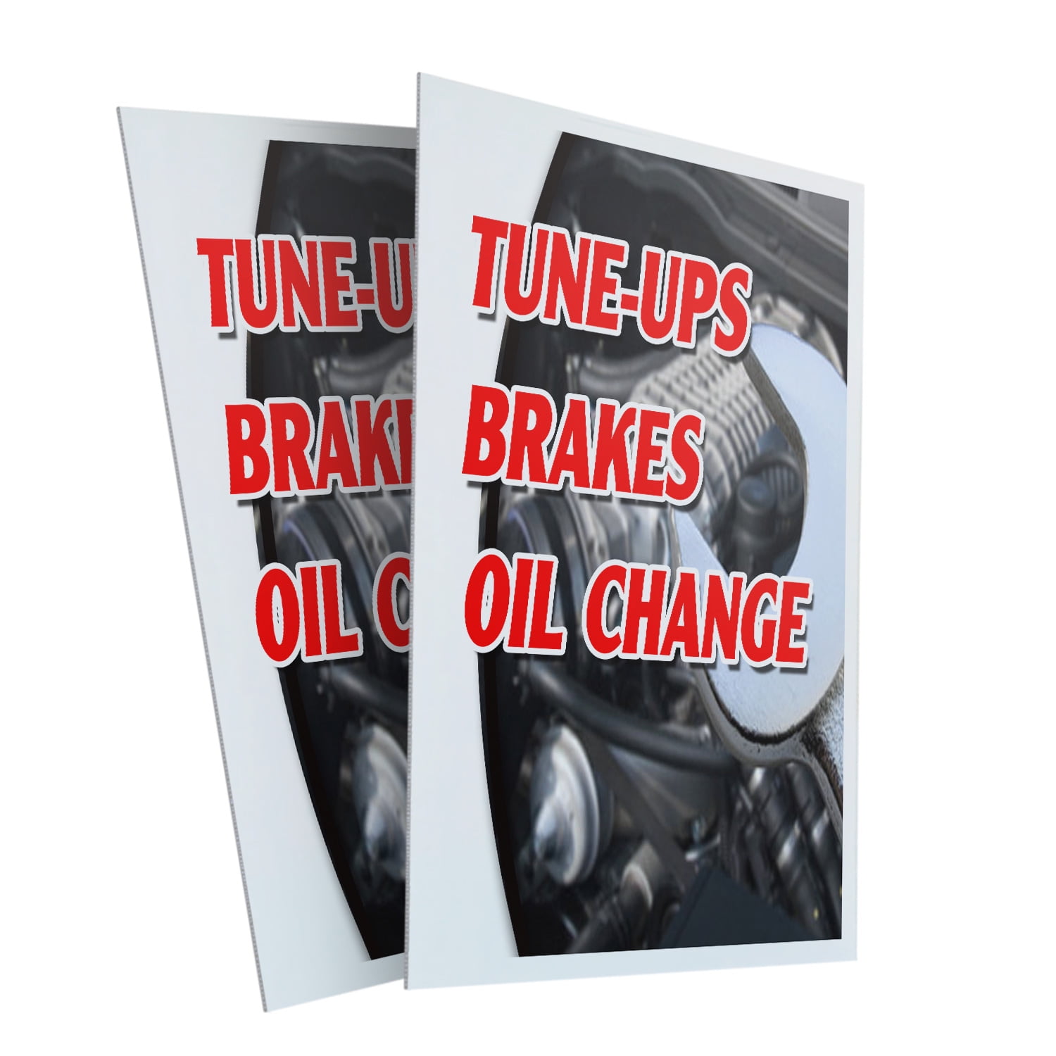 Tune Ups Brakes Oil Change (2-PACK) 24" x 36" Plastic Signs | Sign ...