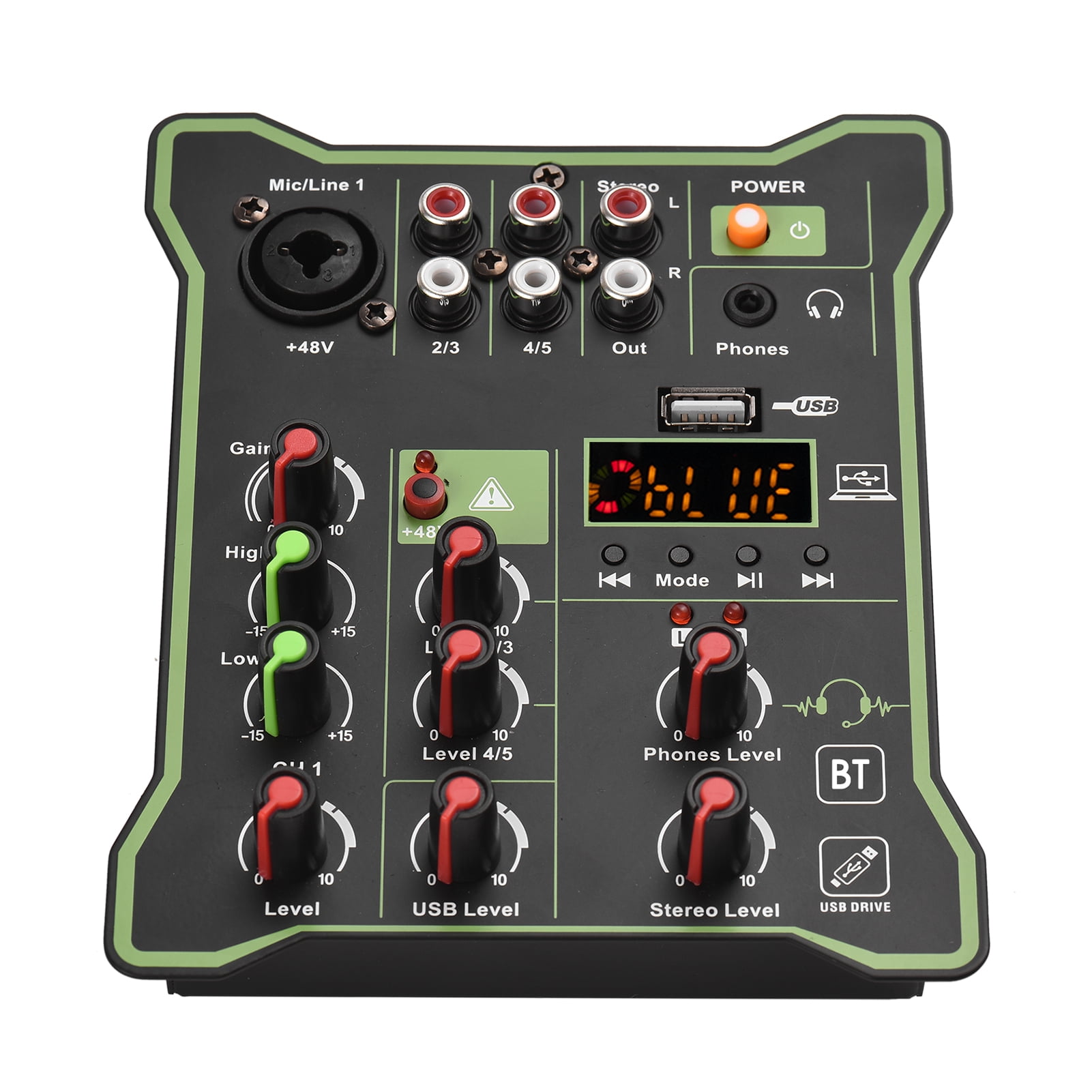 Tuner,Console 48v Sound Console 48v 5-channel Audio Sound Led Display ...