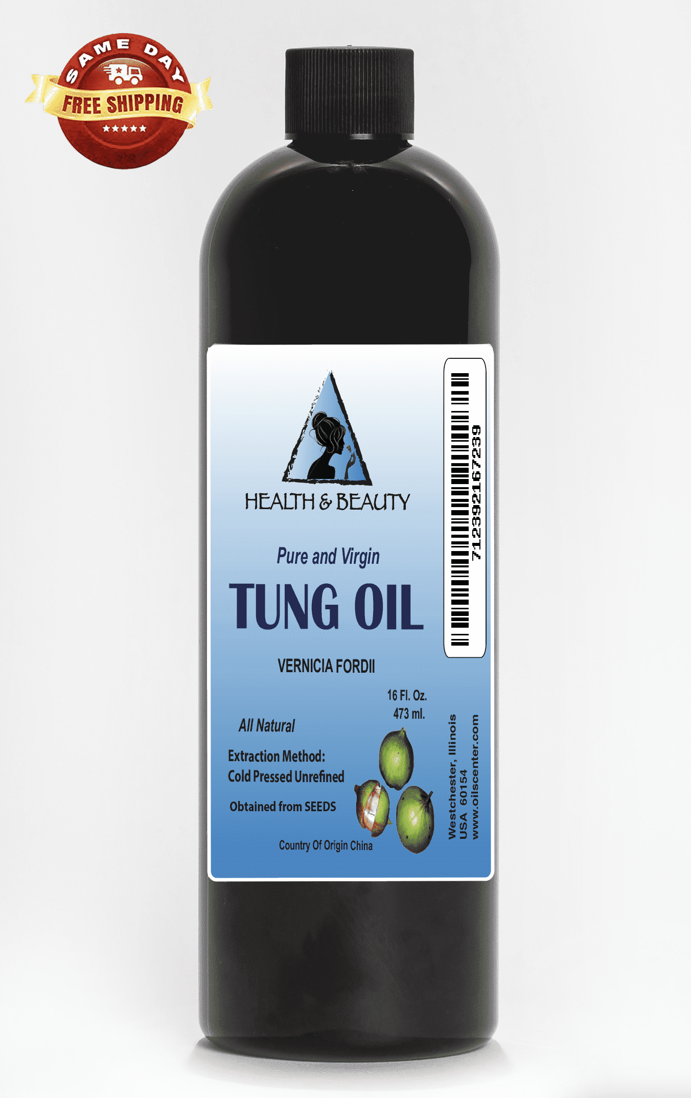 Tung Oil Unrefined Wood Finishing Organic H&B Oils Center Co. Pure 16 ...