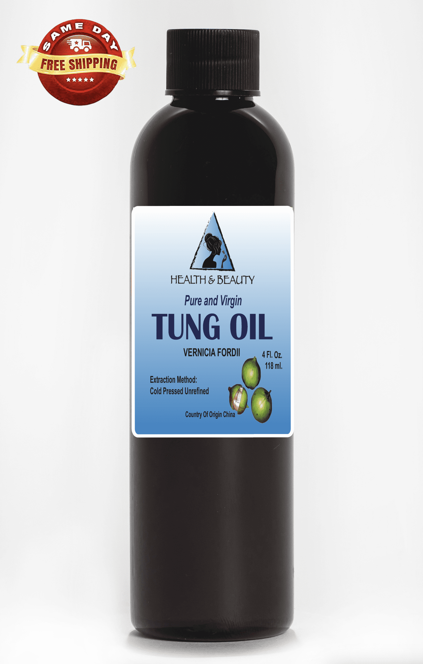 H&B Oils Center Co, Organic Tung Oil for Wood Finishing, Virgin, Cold ...