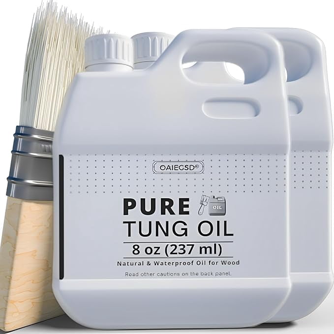 Tung Oil for Wood Finishing with Brush, 100% Natural Pure Tung Oil with ...