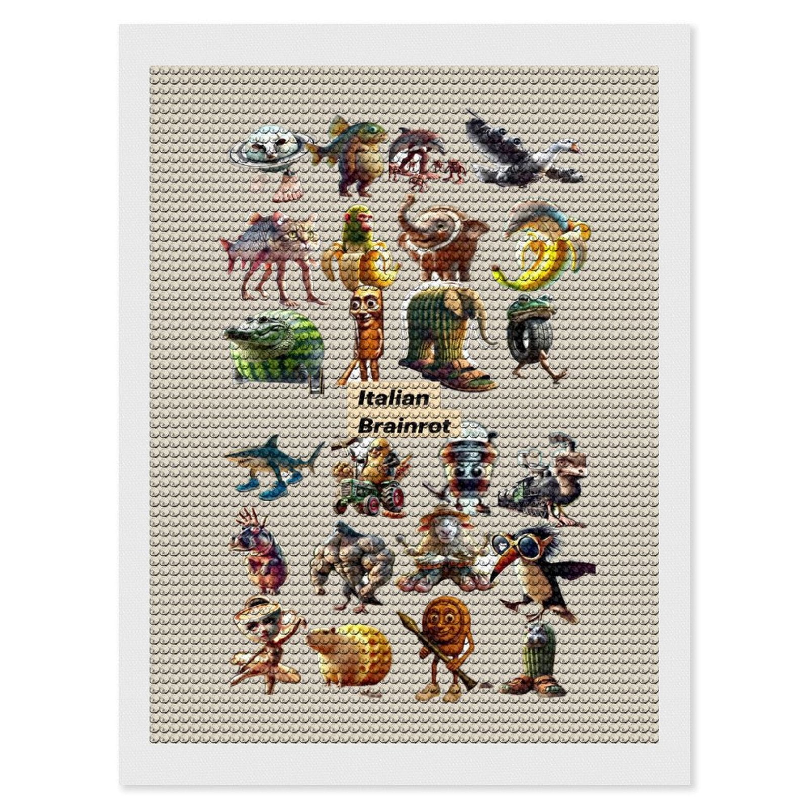 Tung Tung Tung Sahu-r Diamond Art Kits DIY 5D Anime Painting by Number ...