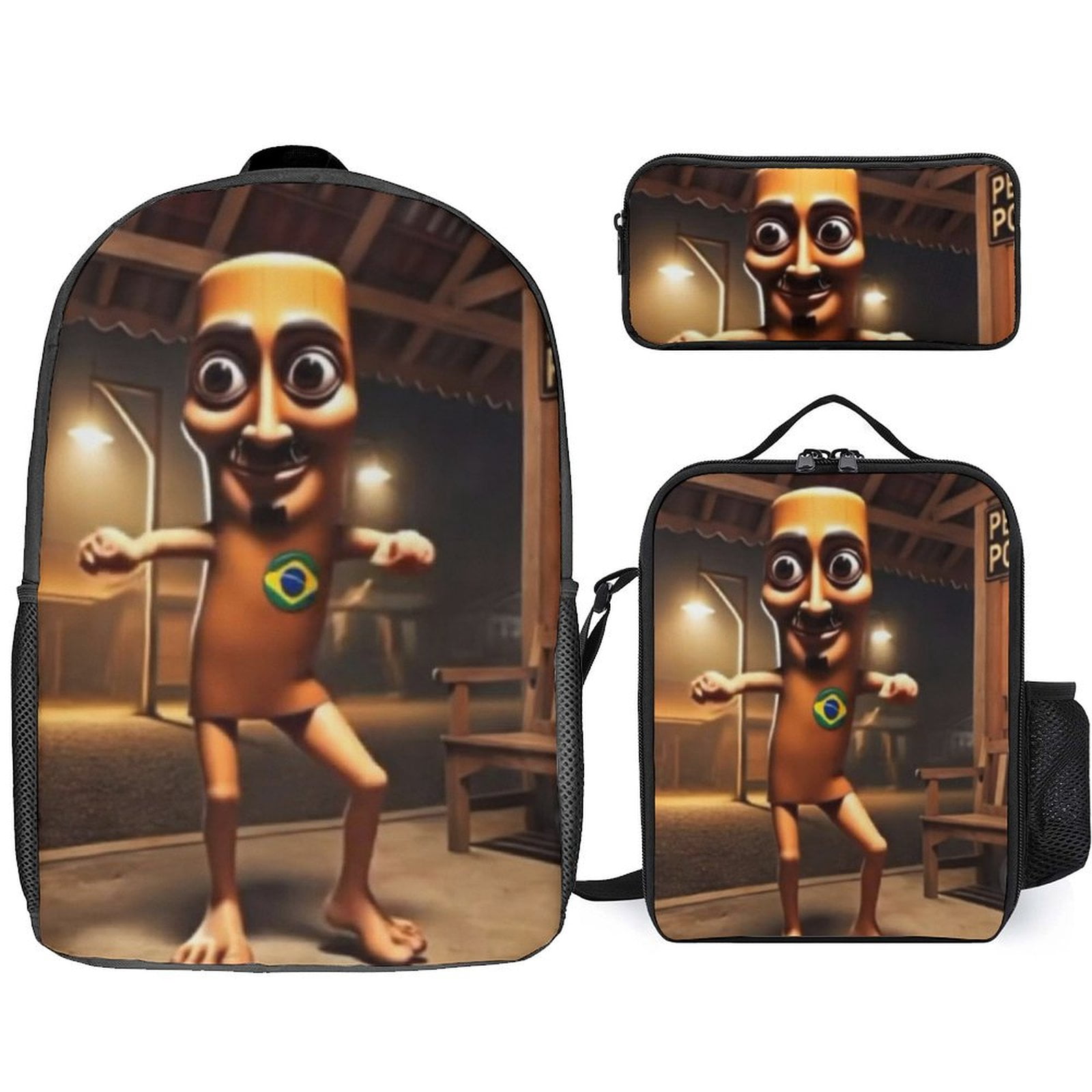 Tung Tung Tung Sahur Backpack Set with Lunch Bag and Pencil Case, 17 ...
