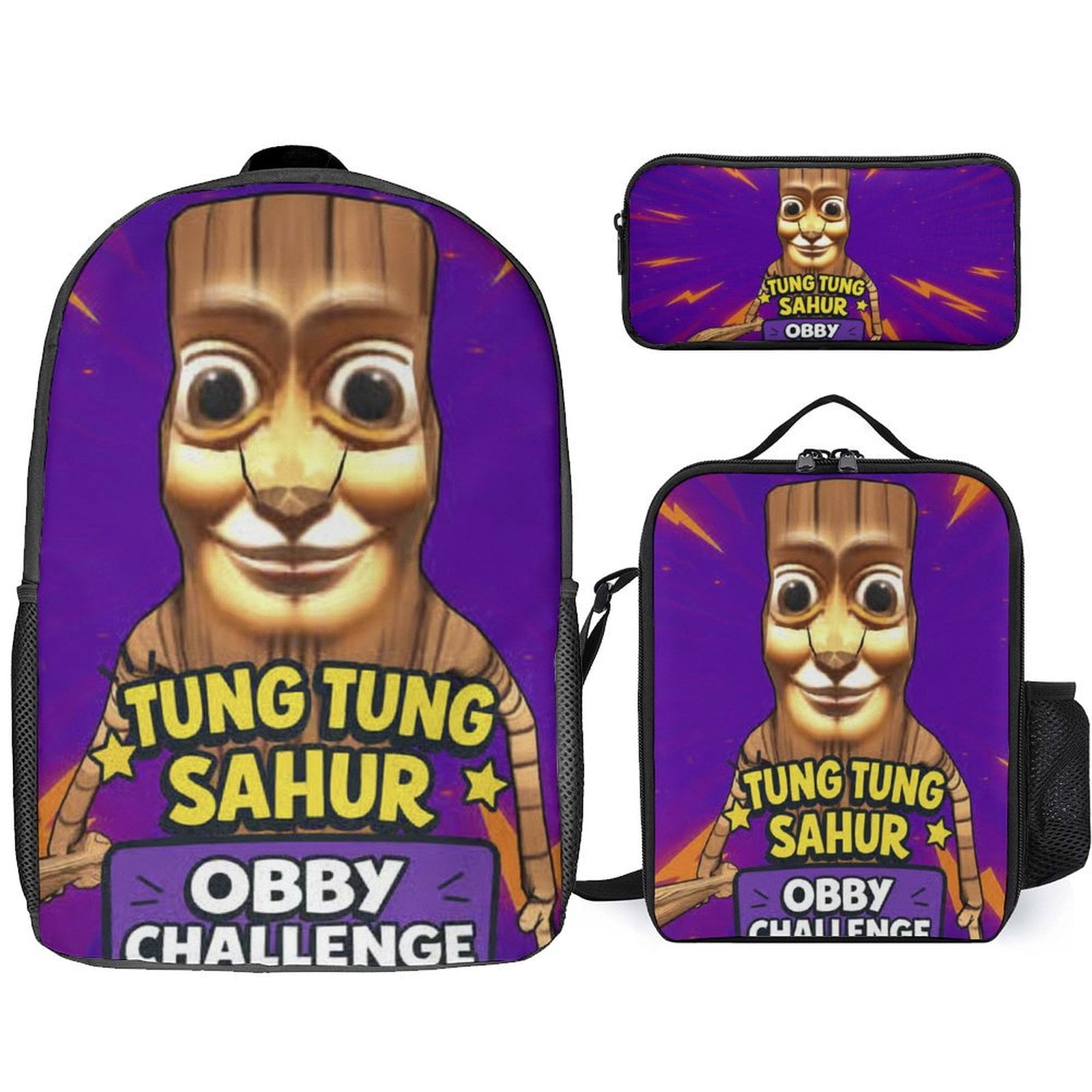 Tung Tung Tung Sahur Backpack Set with Lunch Bag and Pencil Case, 17 ...